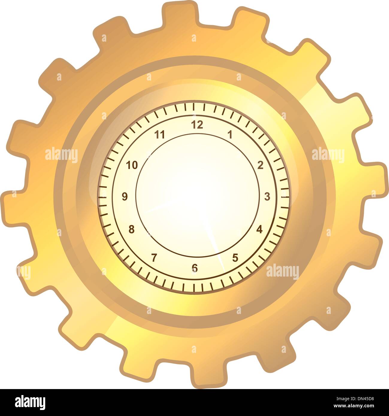 gold gear clock Stock Vector Image & Art - Alamy
