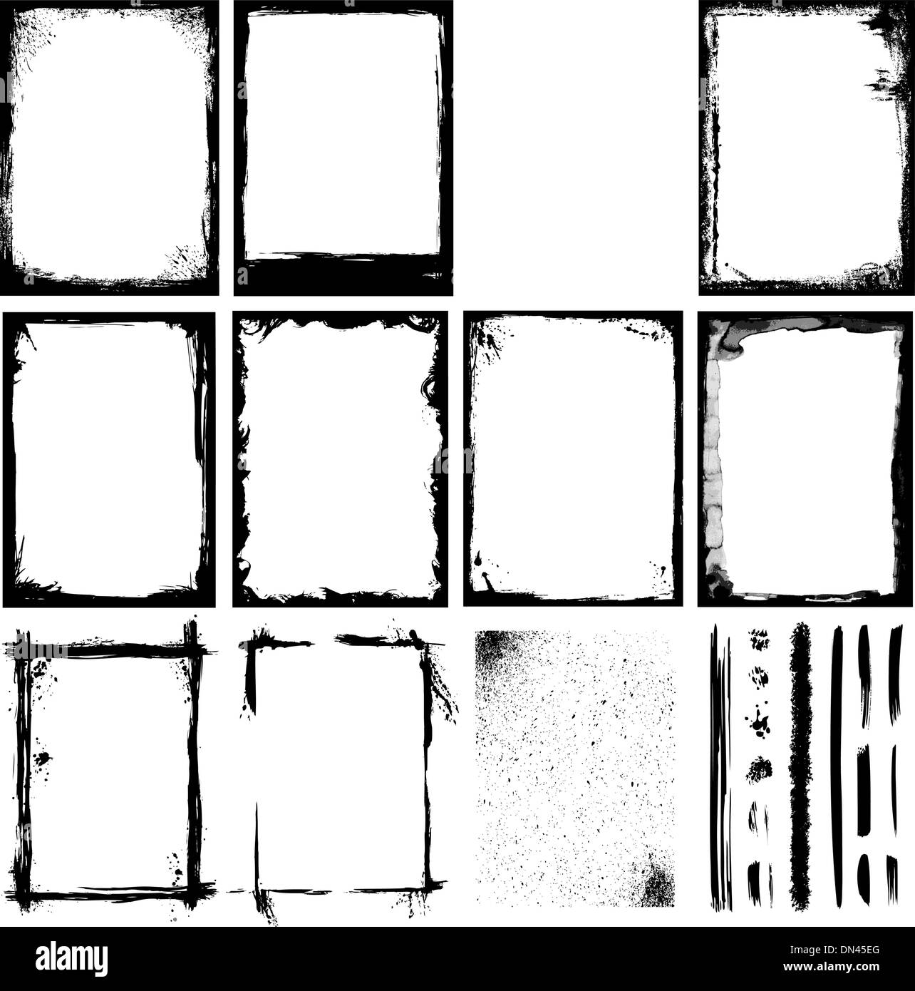 Set of Frames, Textures, Lines & Brushes Stock Vector Image & Art - Alamy