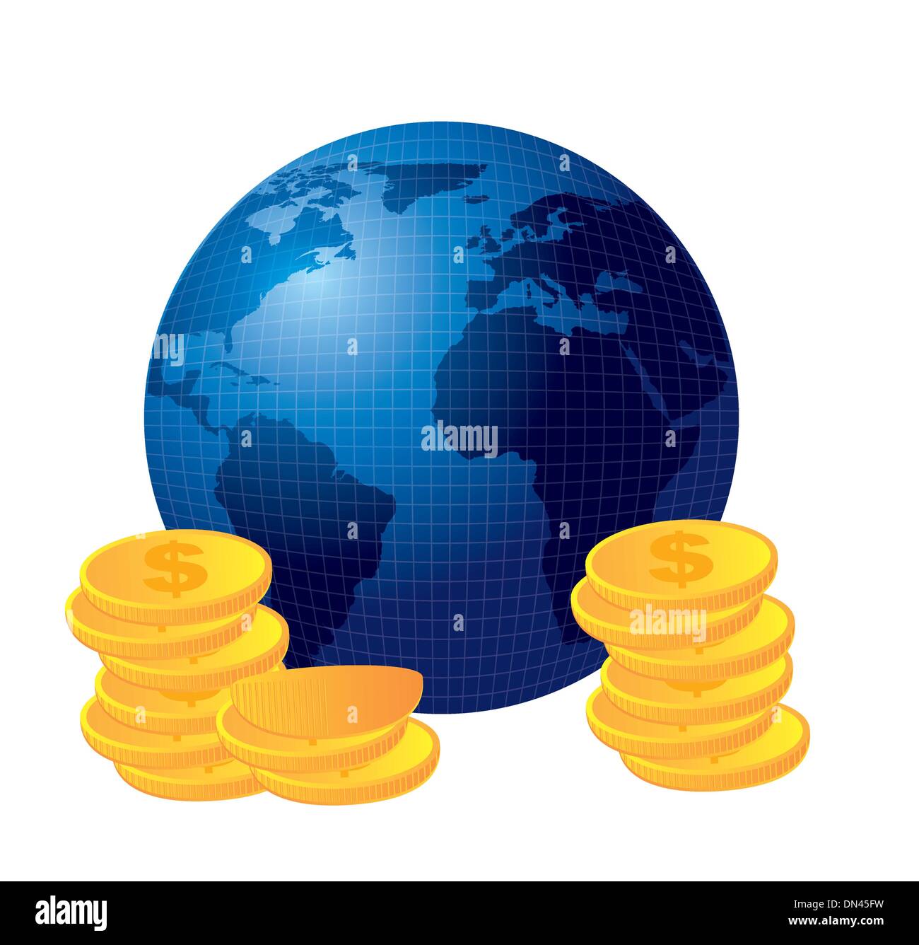 Gold coins dollar chart Stock Vector Images - Alamy