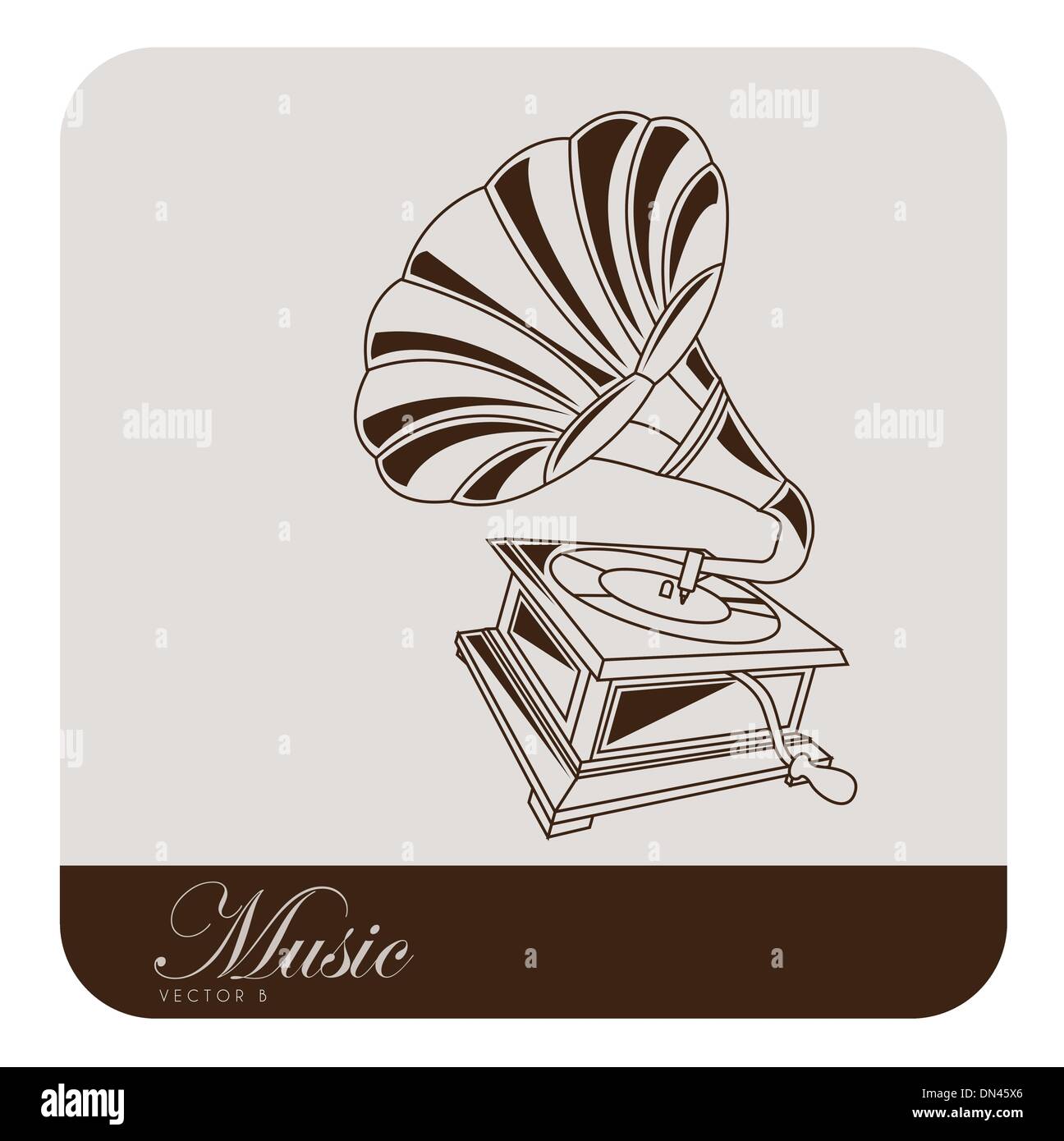 Brass gramophone Stock Vector Images - Alamy