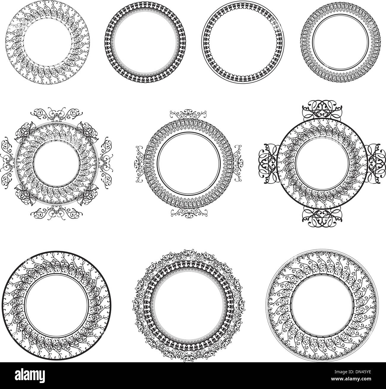 Round frame set Stock Vector Images - Alamy
