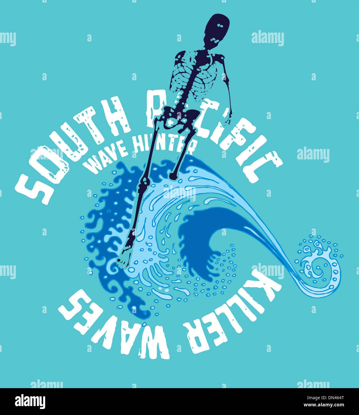 pacific ocean skeleton surfer vector art Stock Vector Image & Art - Alamy