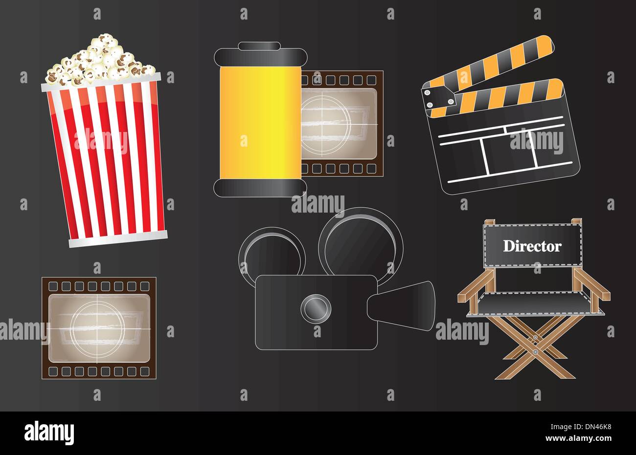 Icons of movie Stock Vector Image & Art - Alamy