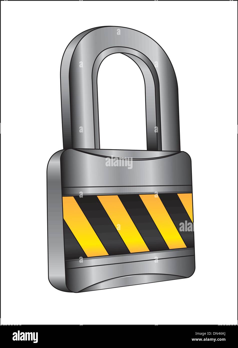 Chrome combination padlock Stock Vector Images - Alamy