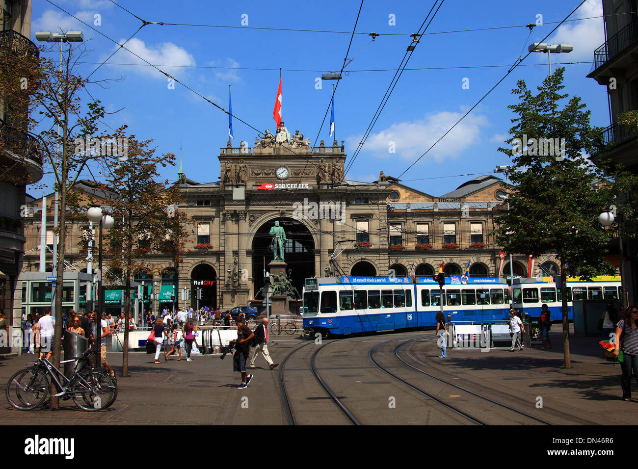Switzerland, Zurich, central Station an bus Stock Photo - Alamy