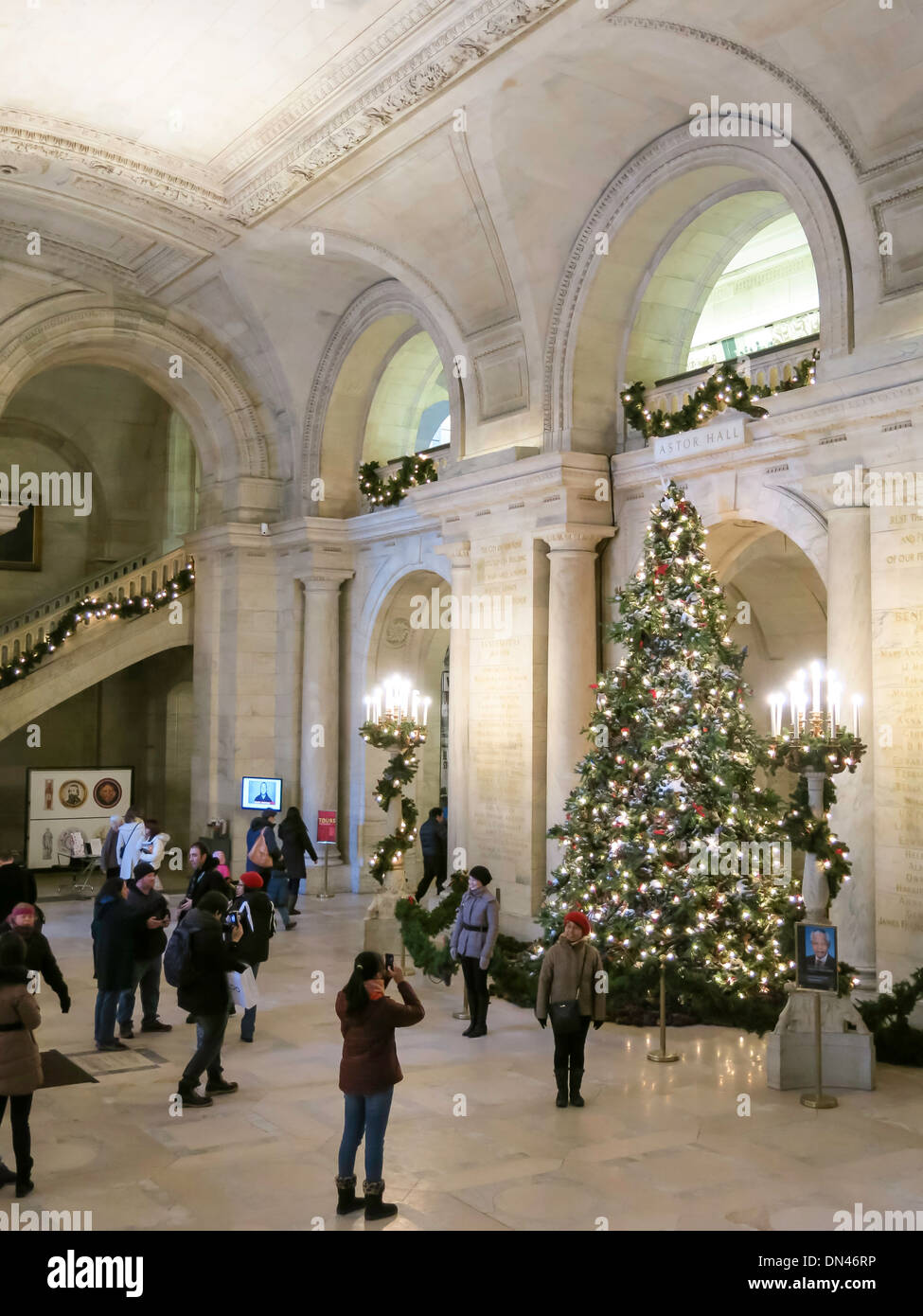 Christmas Tree Display, New York Public Library Stock Photo - Alamy