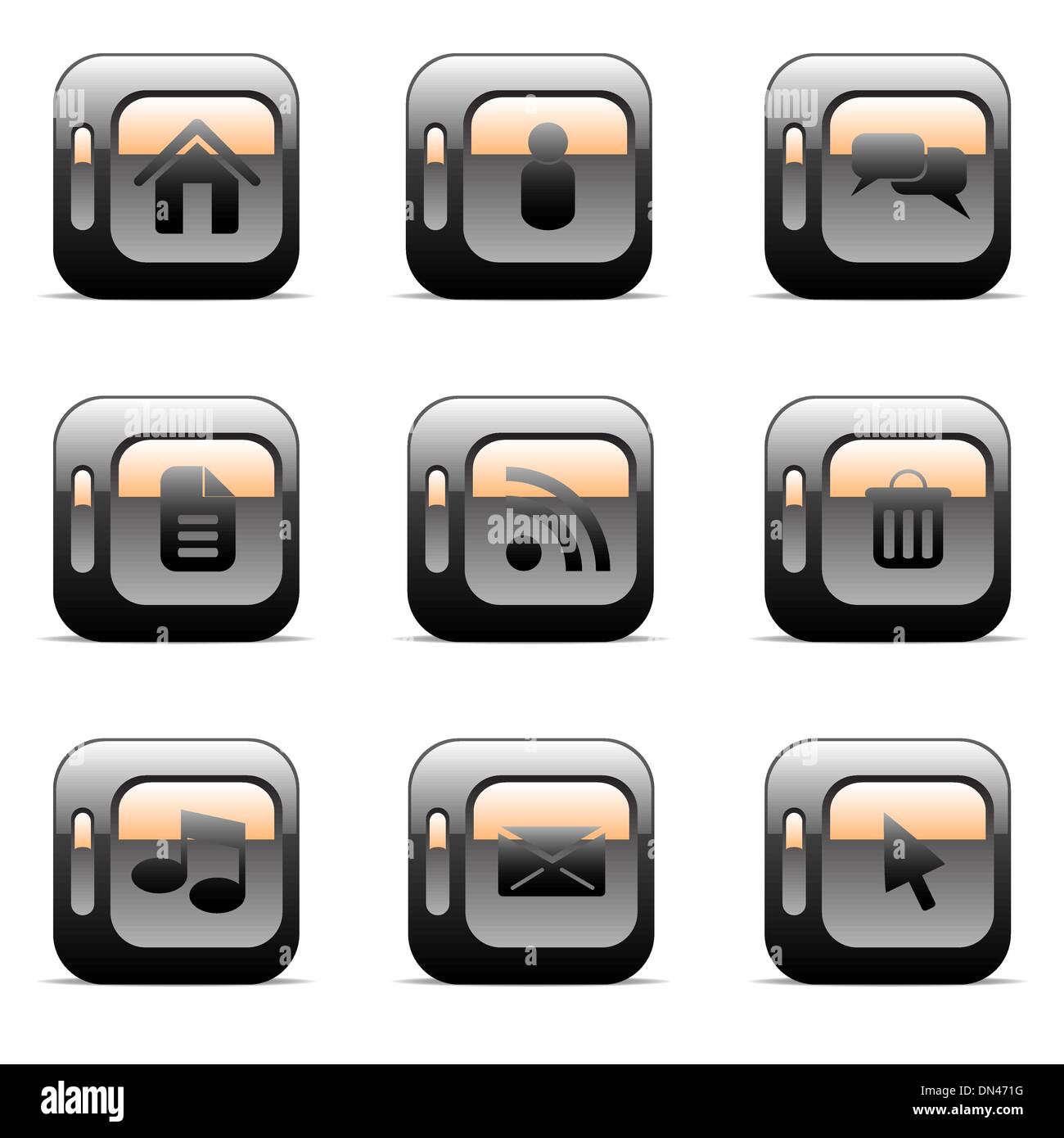 Orange icon set Stock Vector Image & Art - Alamy