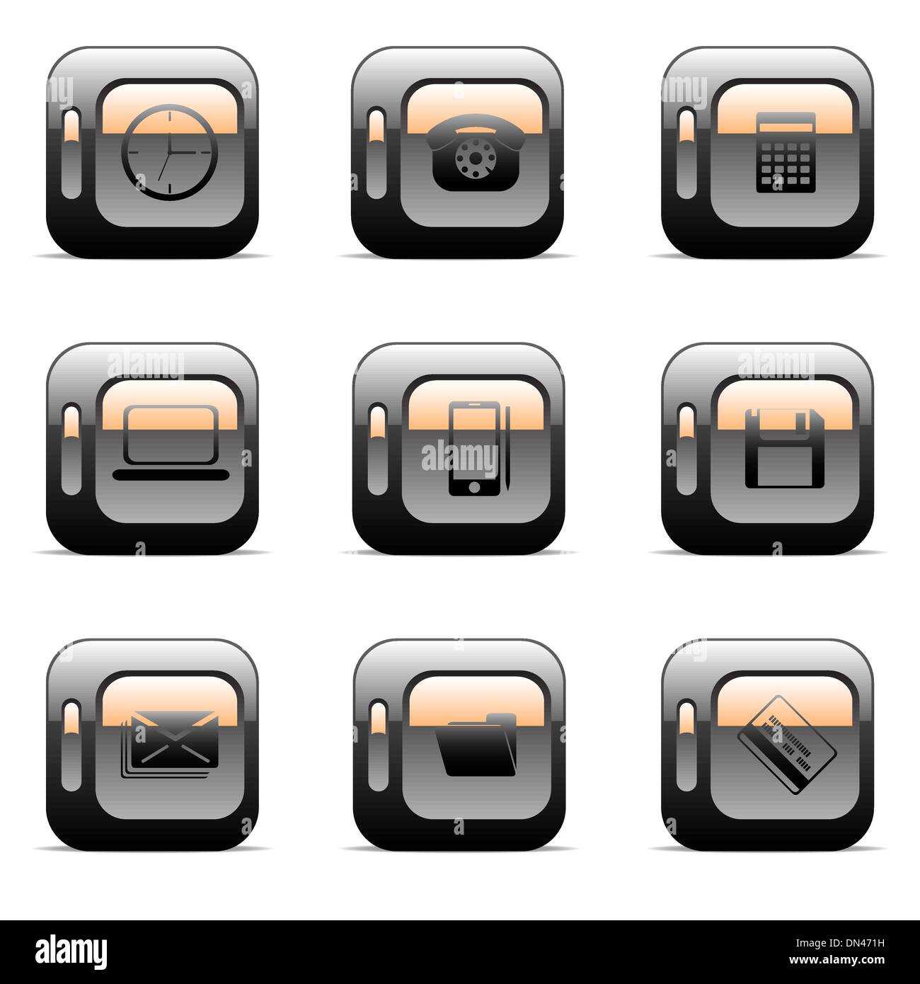 Orange icon set Stock Vector Image & Art - Alamy