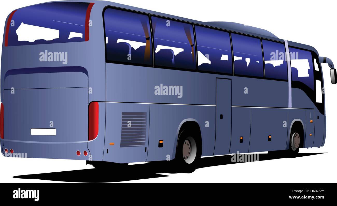Blue passenger bus Stock Vector Images - Alamy