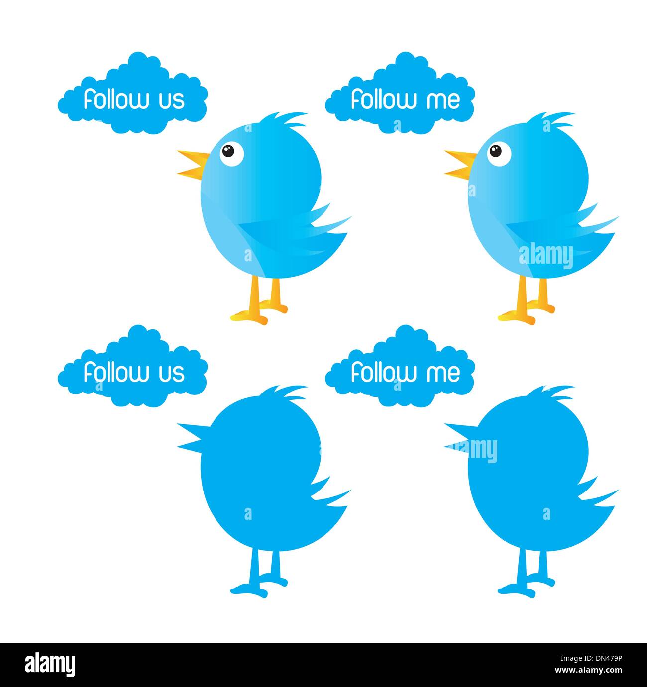 Follow us cartoon Stock Vector Images - Alamy