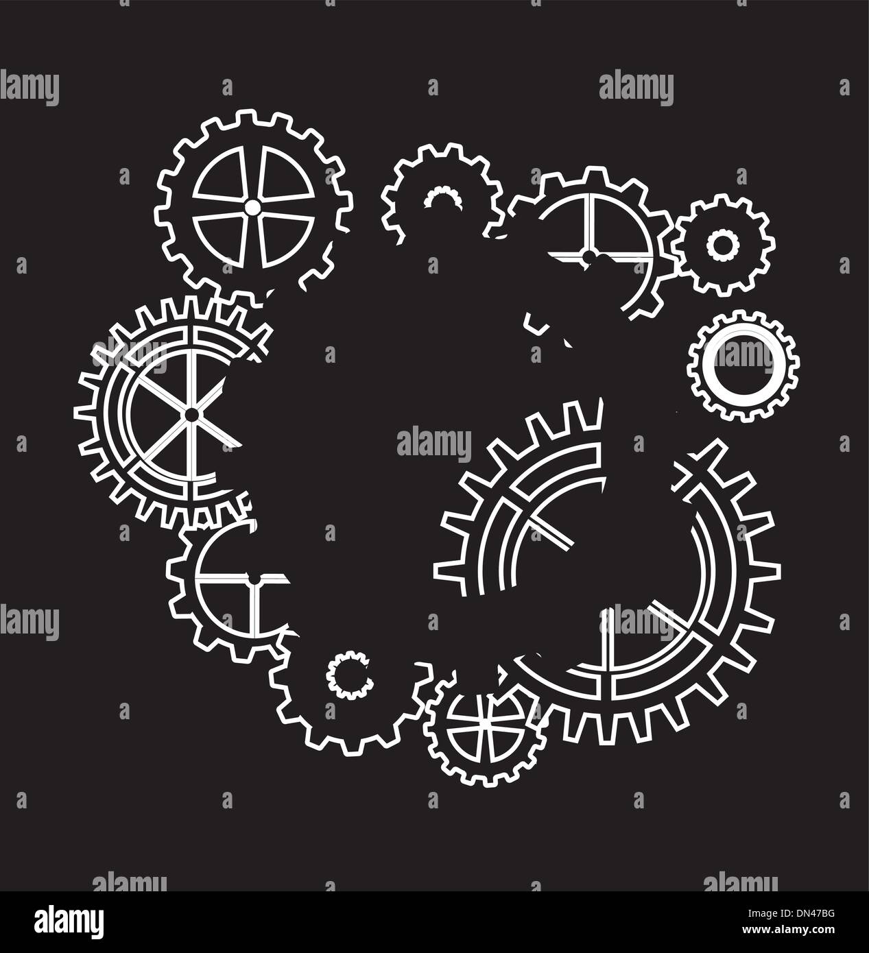 Cooperation work concept gears mechanism Stock Vector Images - Alamy