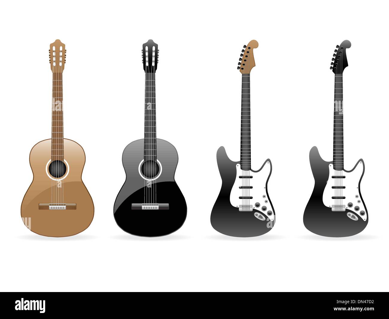 Old guitars Stock Vector Images - Alamy