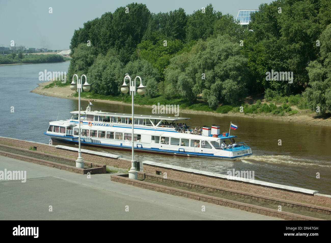 Tour boat on the Irtysh River in Omsk, Siberia, Russia Stock Photo - Alamy