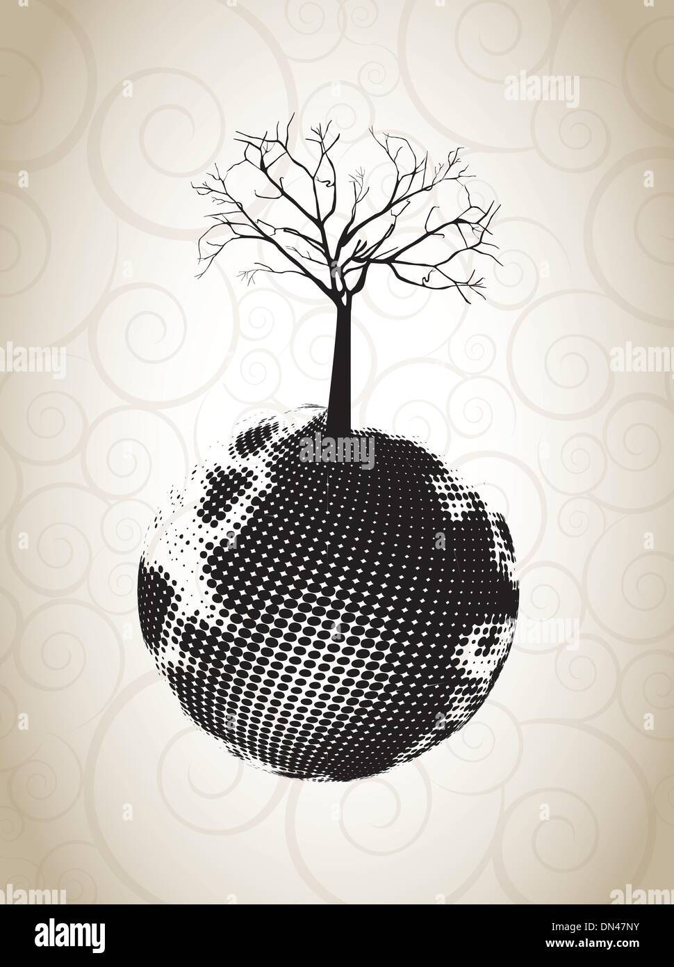 World and tree Stock Vector Image & Art - Alamy