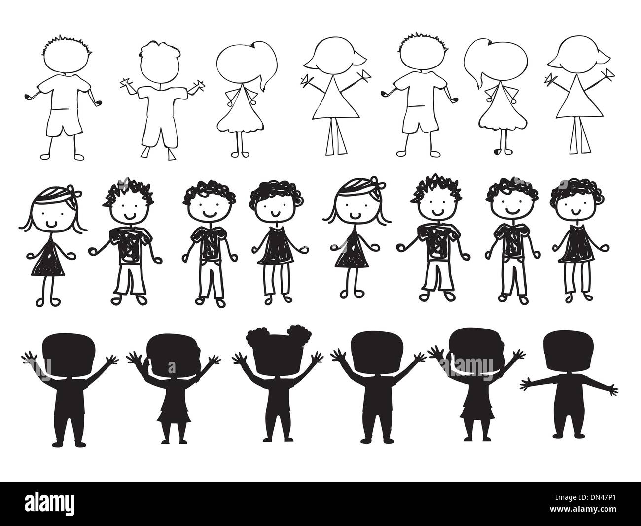 Black boy boys child children Stock Vector Images - Alamy