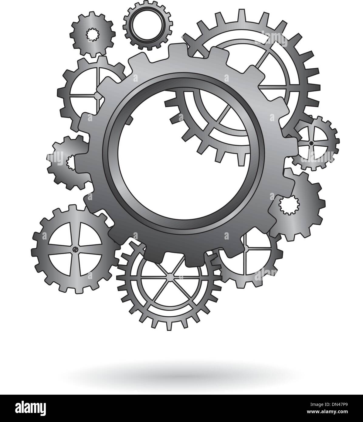 Cooperation work concept gears mechanism Stock Vector Images - Alamy