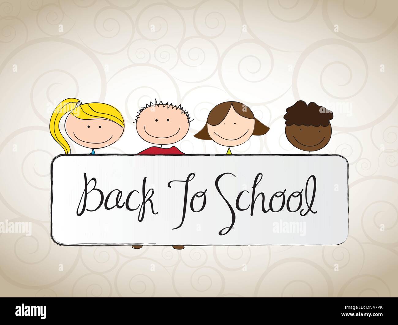 Children on blank note Stock Vector Images - Alamy