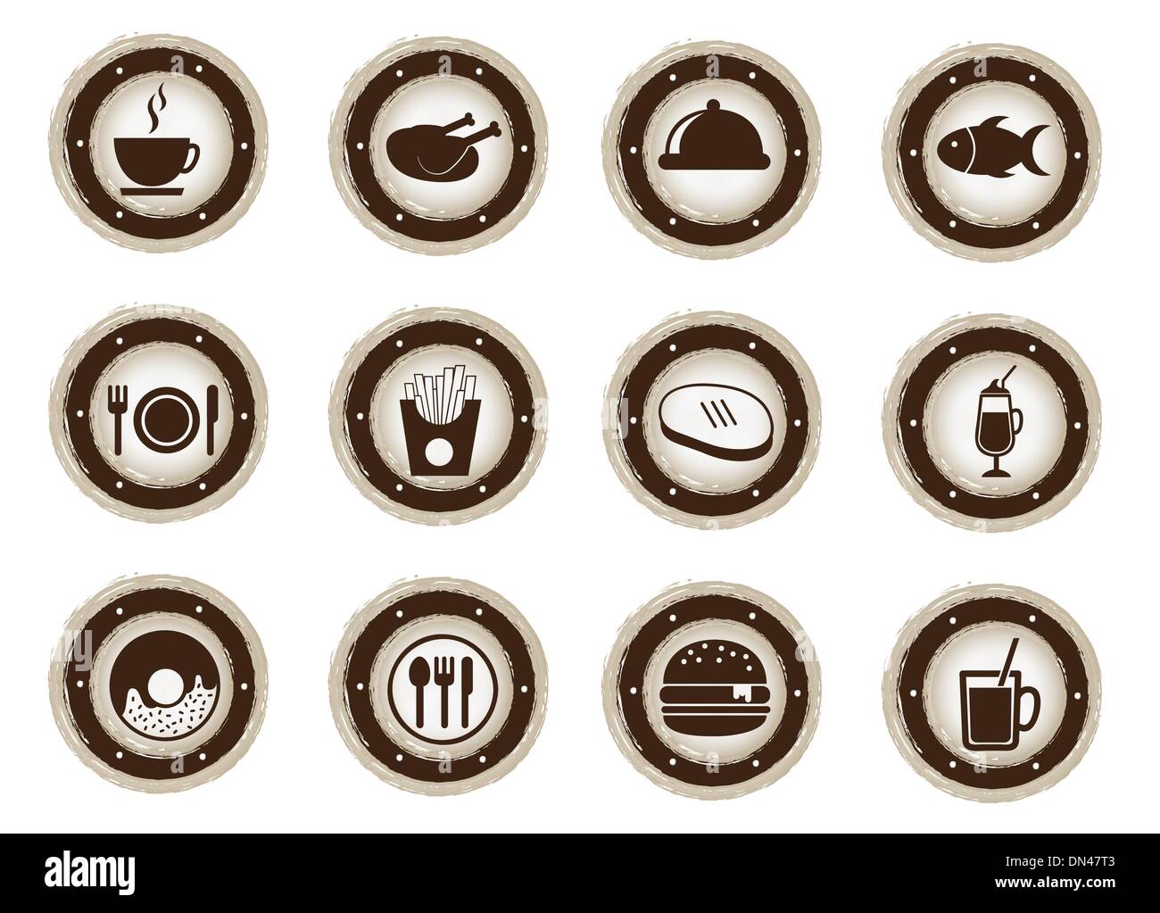 Menu icons meat fish hi-res stock photography and images - Alamy
