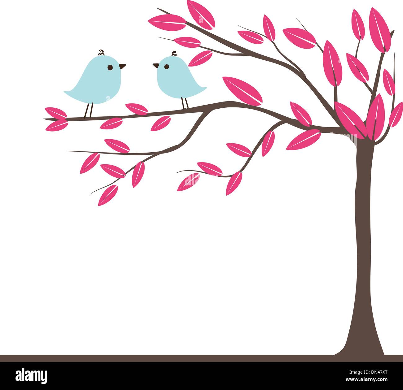 Cute Greetings Card With Birds On A Swing Stock Vector Image And Art Alamy