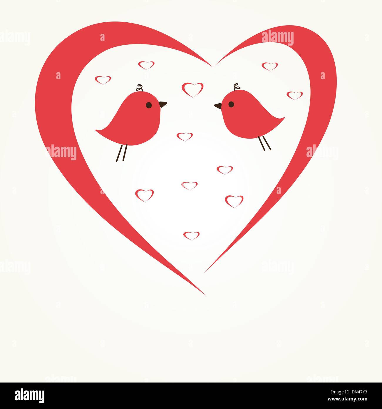 Cute Greetings Card With Birds On A Swing Stock Vector Image And Art Alamy