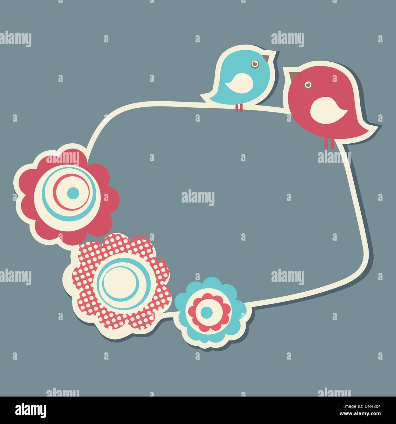 Cute greetings card with birds on a swing Stock Vector Image & Art - Alamy