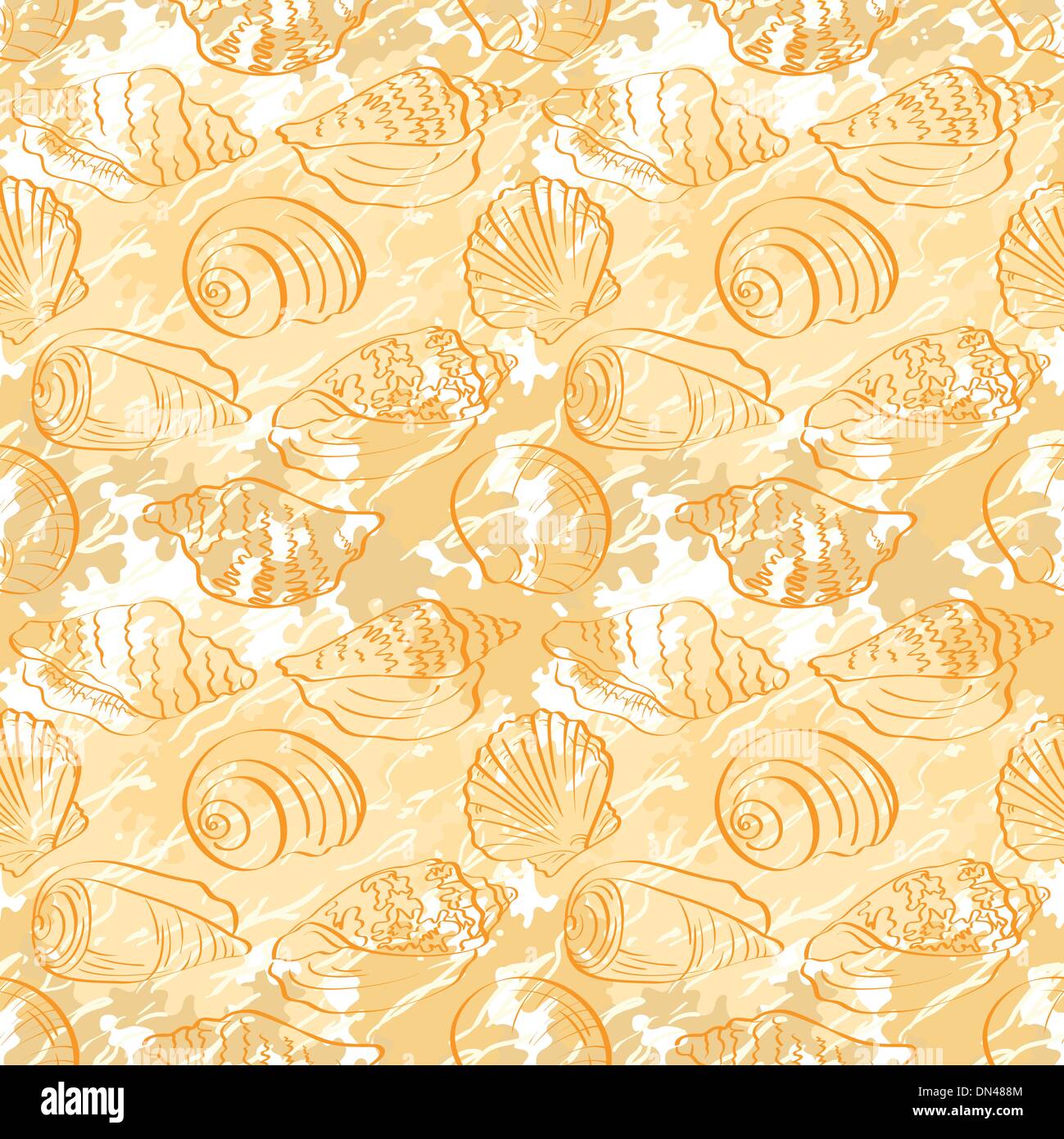 Seamless background, outline seashells Stock Vector Image & Art - Alamy