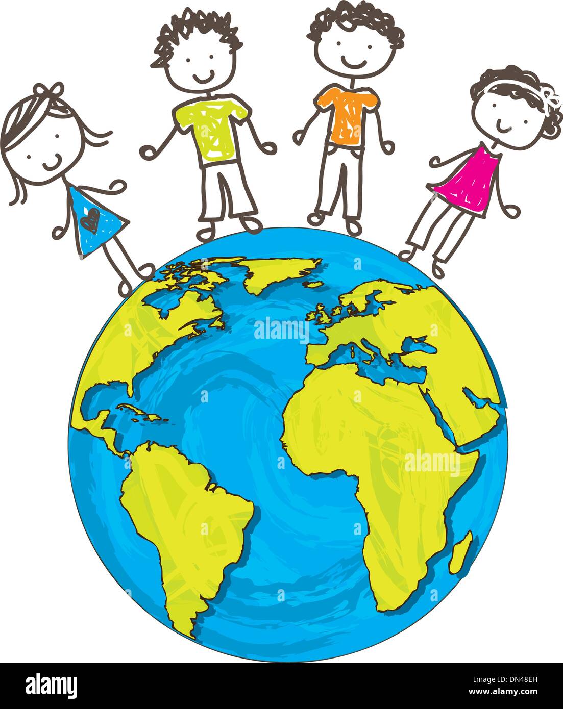 School Children World Map Stock Vector Images - Alamy