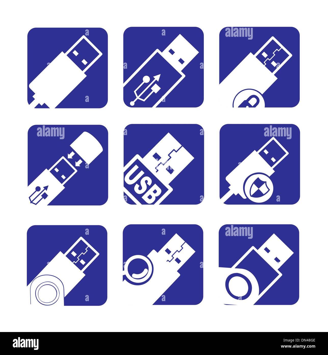 Usb cable blue Stock Vector Images - Alamy