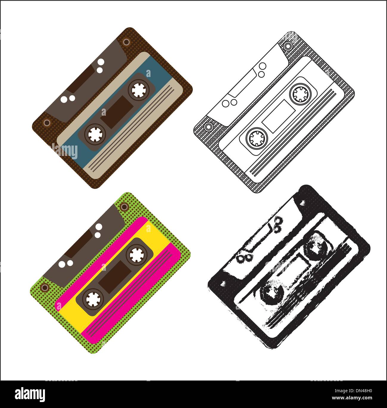 Music cassette audio cassettes Stock Vector Images - Alamy