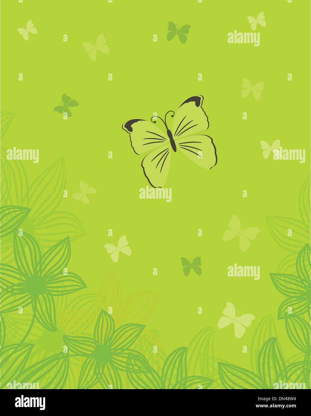 Floral card with butterflies Stock Vector Image & Art - Alamy
