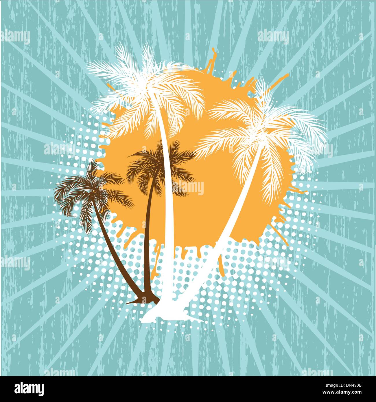Summer background with grunge beach palms Stock Vector Image & Art - Alamy