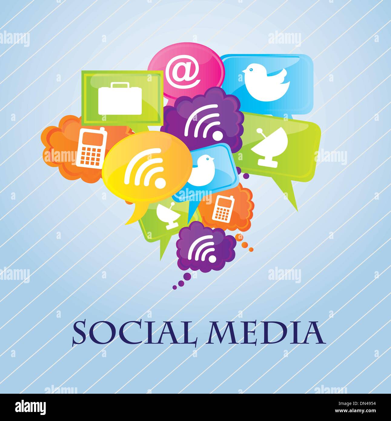 Communication symbols illustration Stock Vector Images - Alamy