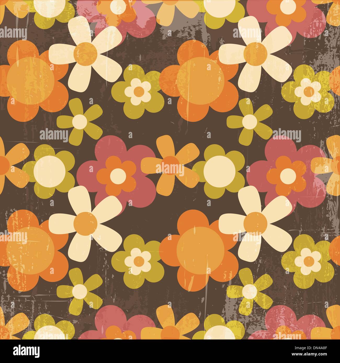 Retro flower pattern hi-res stock photography and images - Alamy