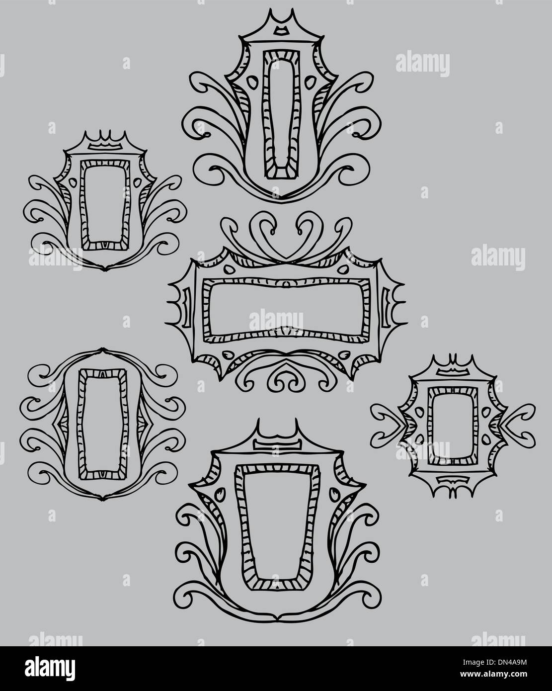 hand drawing tribal frame vector art Stock Vector Image & Art - Alamy