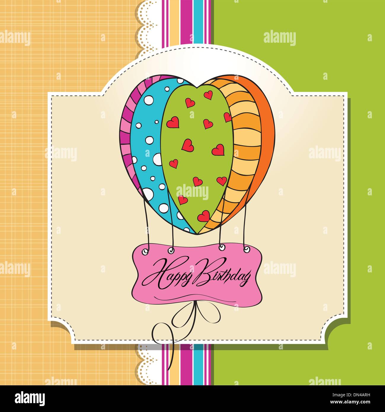 happy birthday card with balloons Stock Vector Image & Art - Alamy