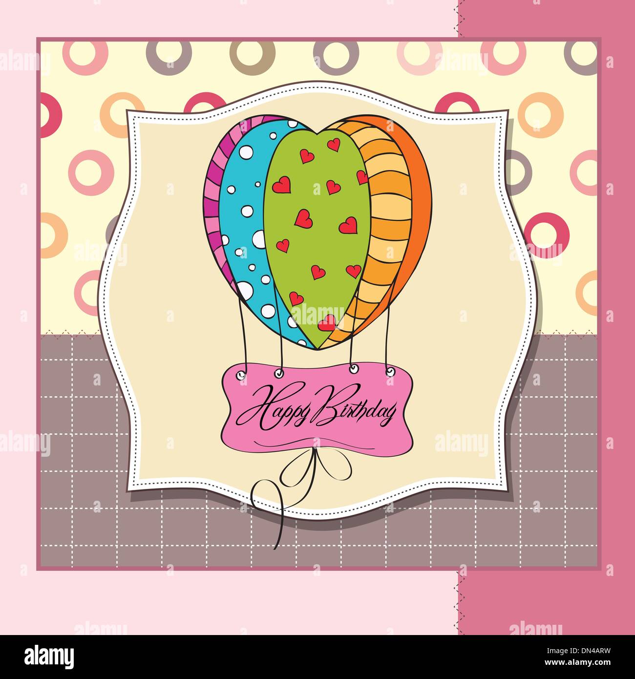 happy birthday card with balloons Stock Vector Image & Art - Alamy