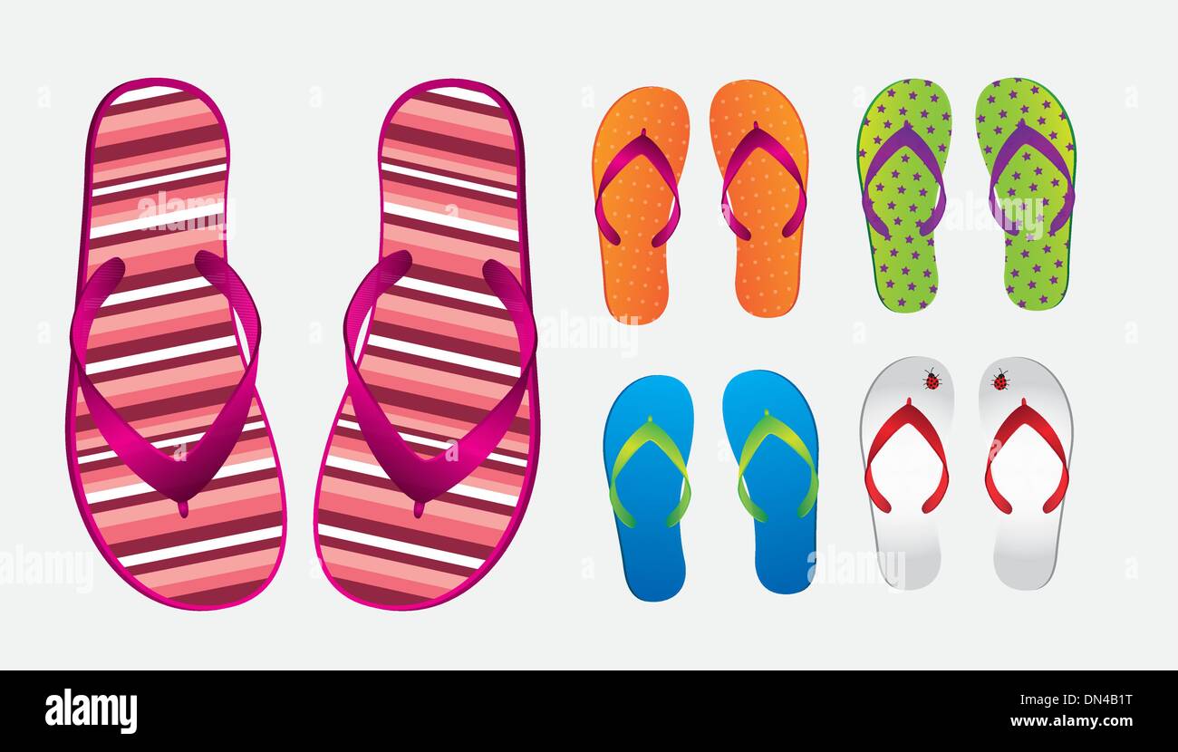 White flip flops Stock Vector Images - Alamy