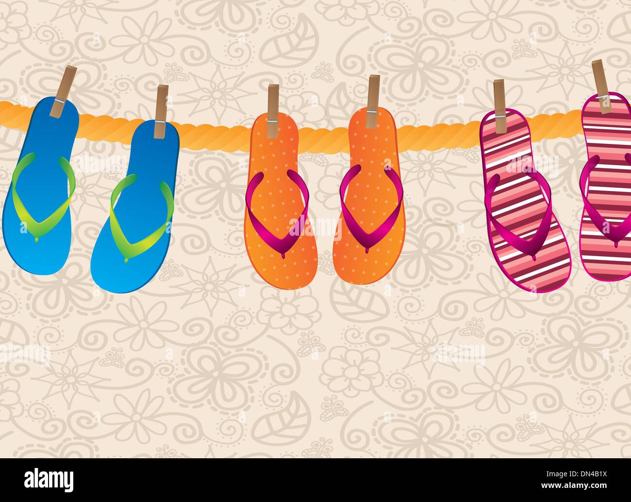 White flip flops Stock Vector Images - Alamy
