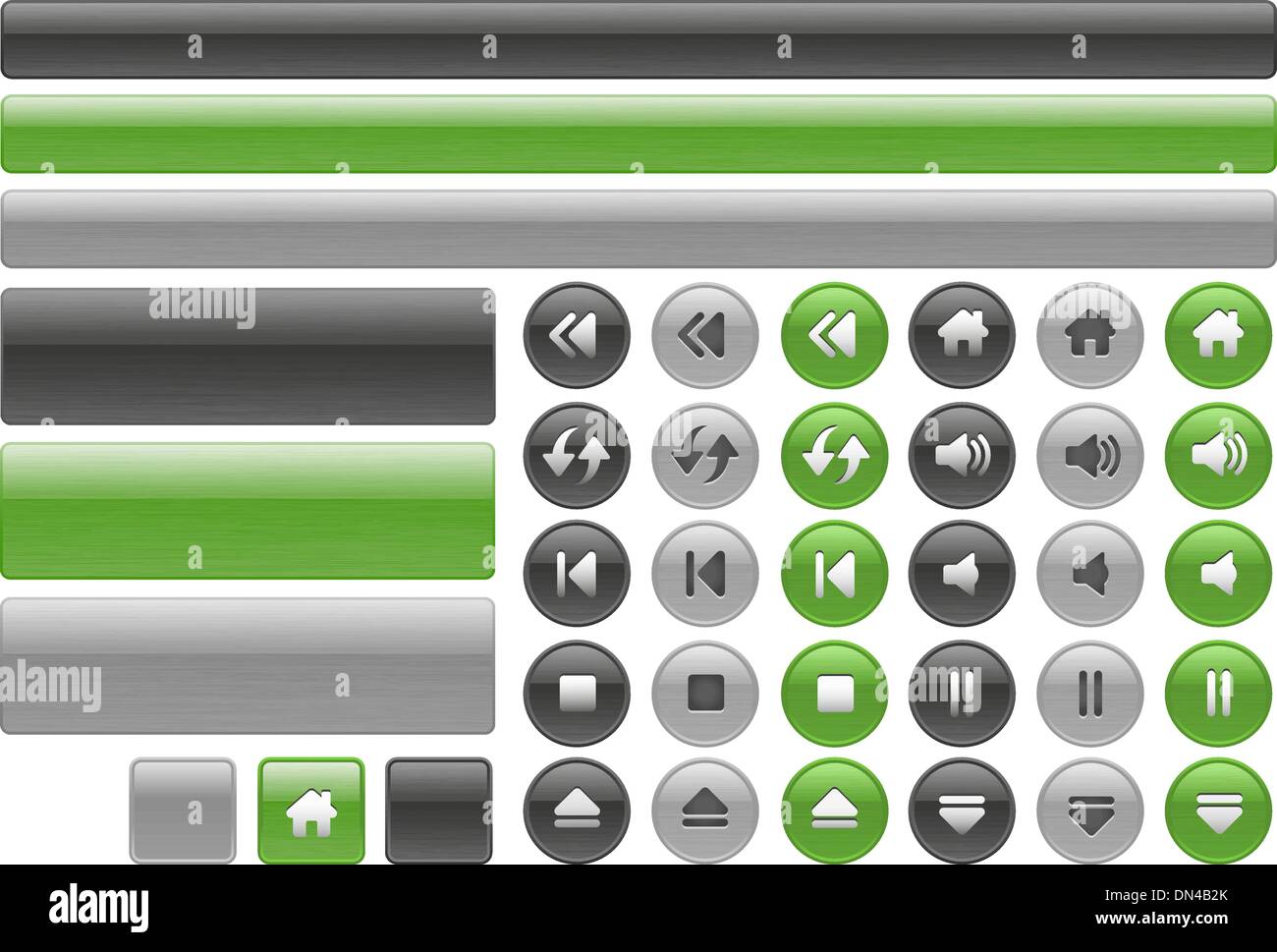 METALLIC WEB BUTTONS & MUSIC CONTROLS Stock Vector Image & Art - Alamy