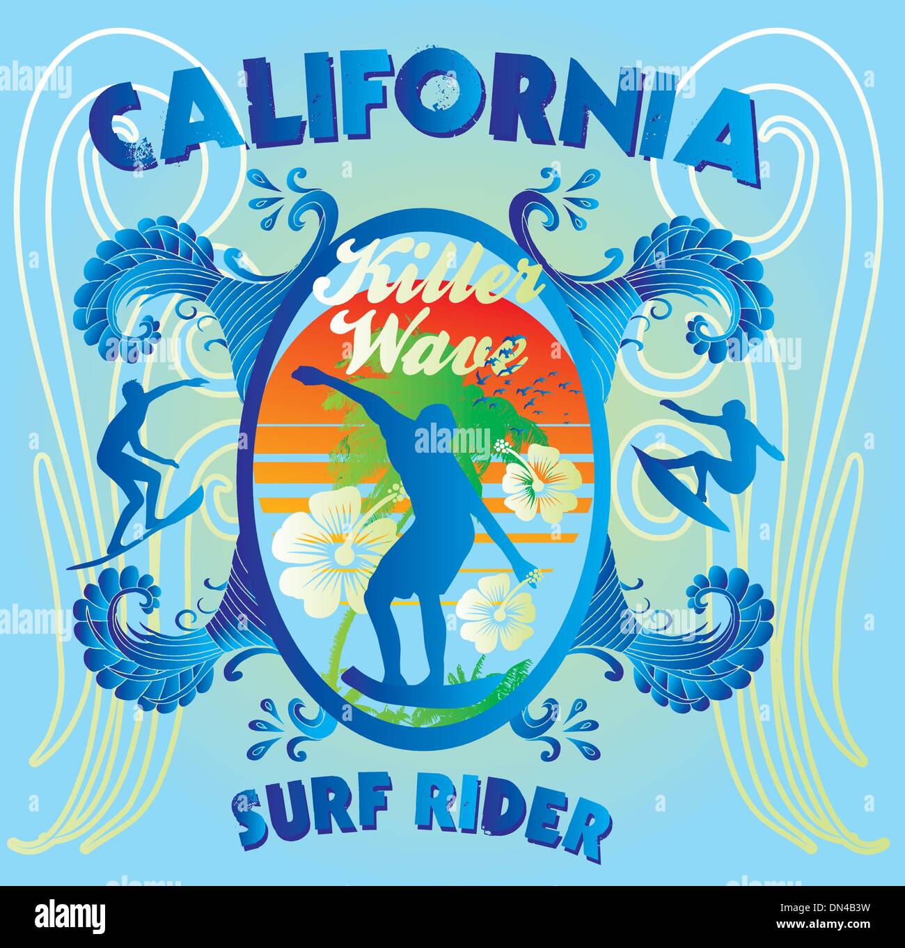 pacific surfer vector graphic design Stock Vector Image & Art - Alamy