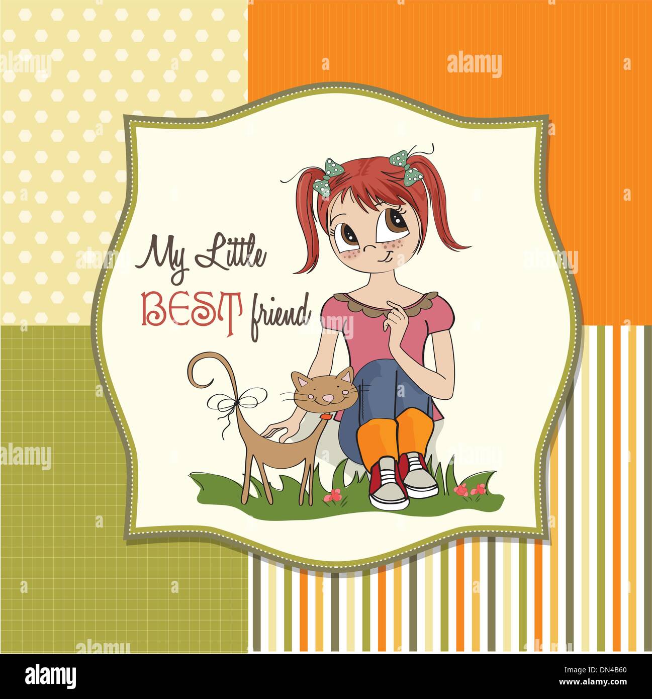 Childhood best friends Stock Vector Images - Alamy