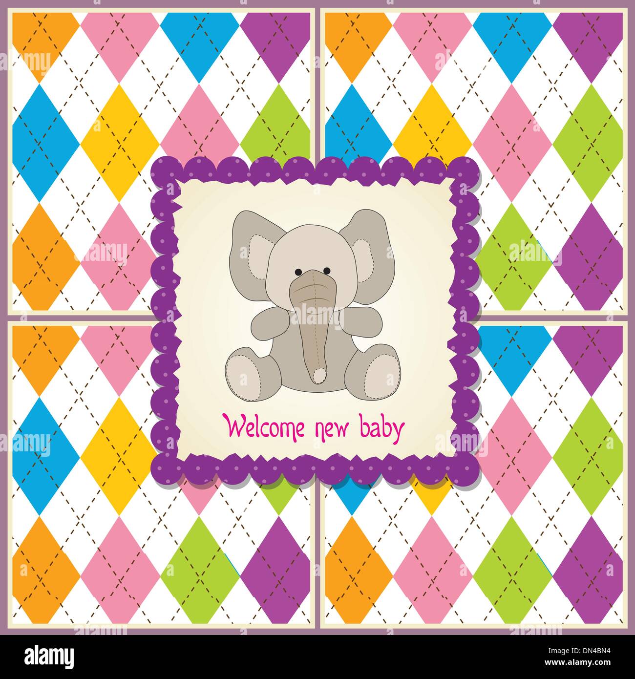 romantic baby announcement card Stock Vector Image & Art - Alamy