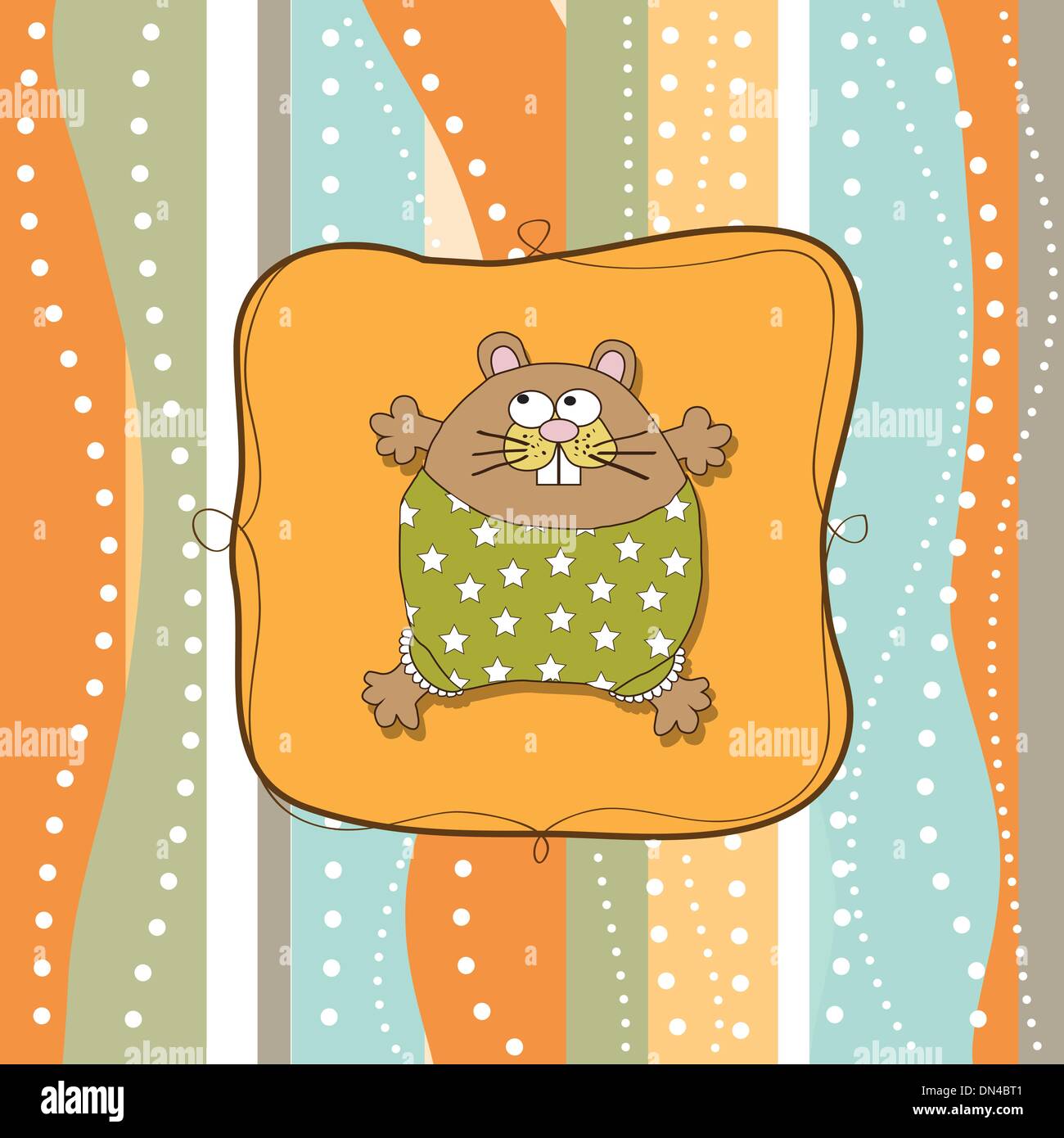 greeting card with cute little rat Stock Vector Image & Art - Alamy