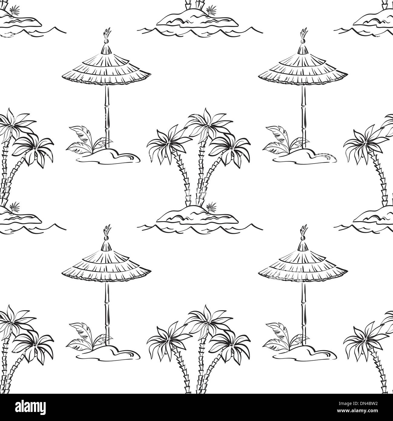 Exotic seamless tropical sea Black and White Stock Photos & Images - Alamy