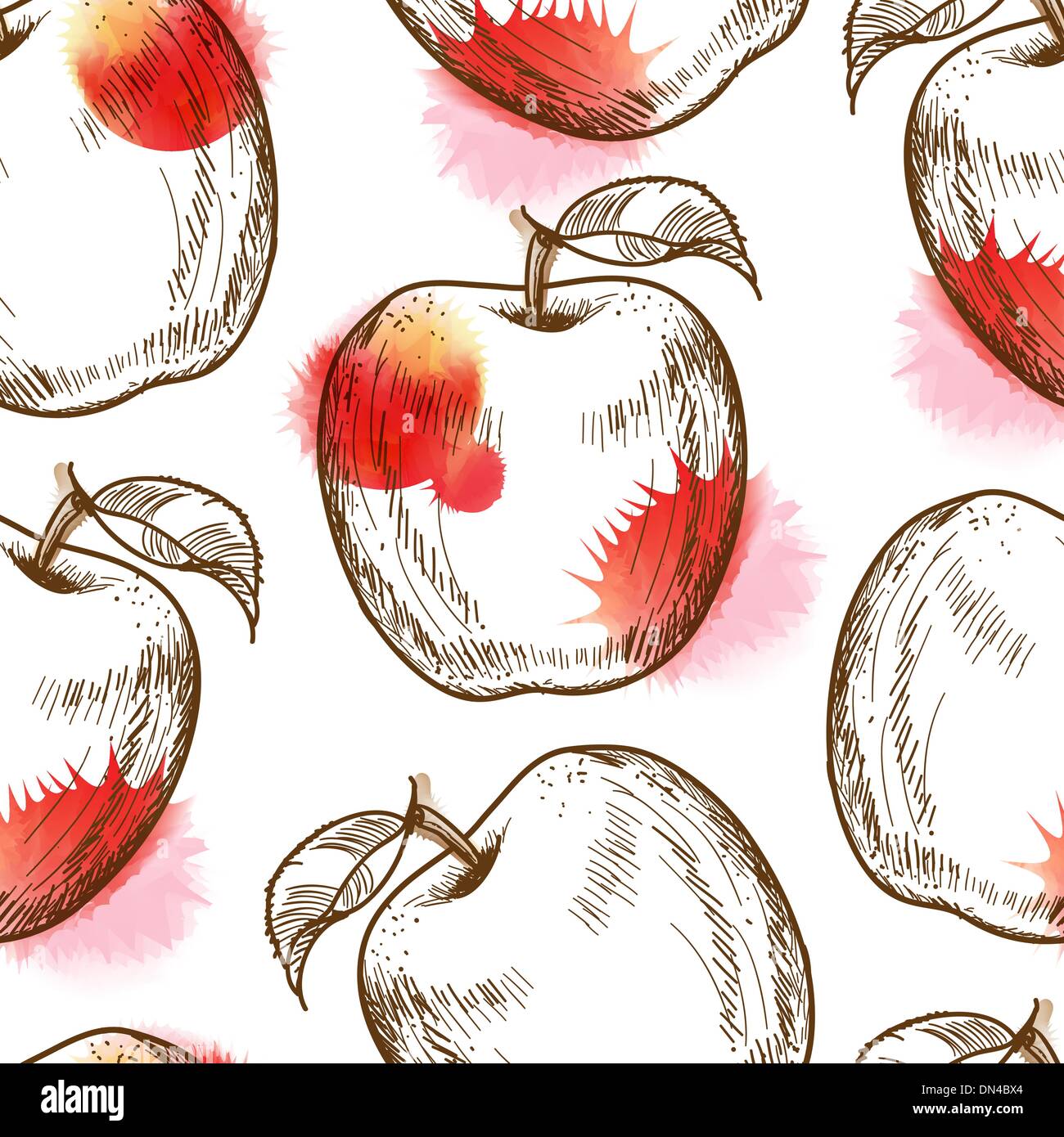 Seamless pattern with red apple Stock Vector Image & Art - Alamy