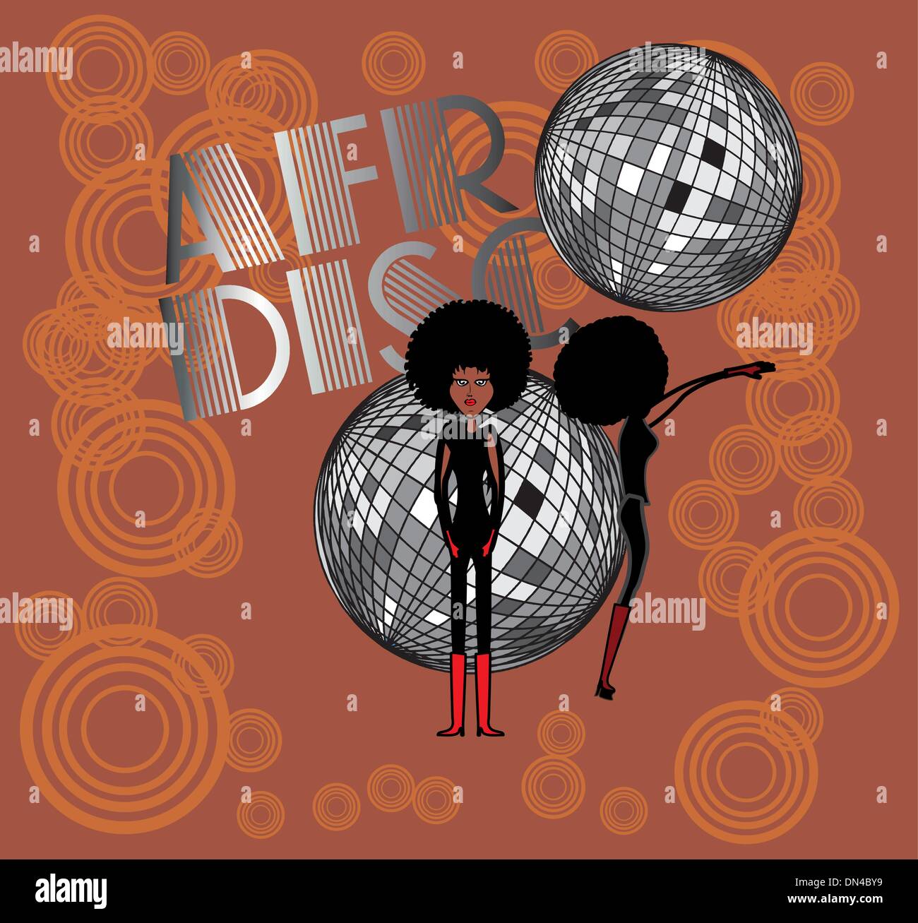 afro disco girls vector art Stock Vector Image & Art - Alamy