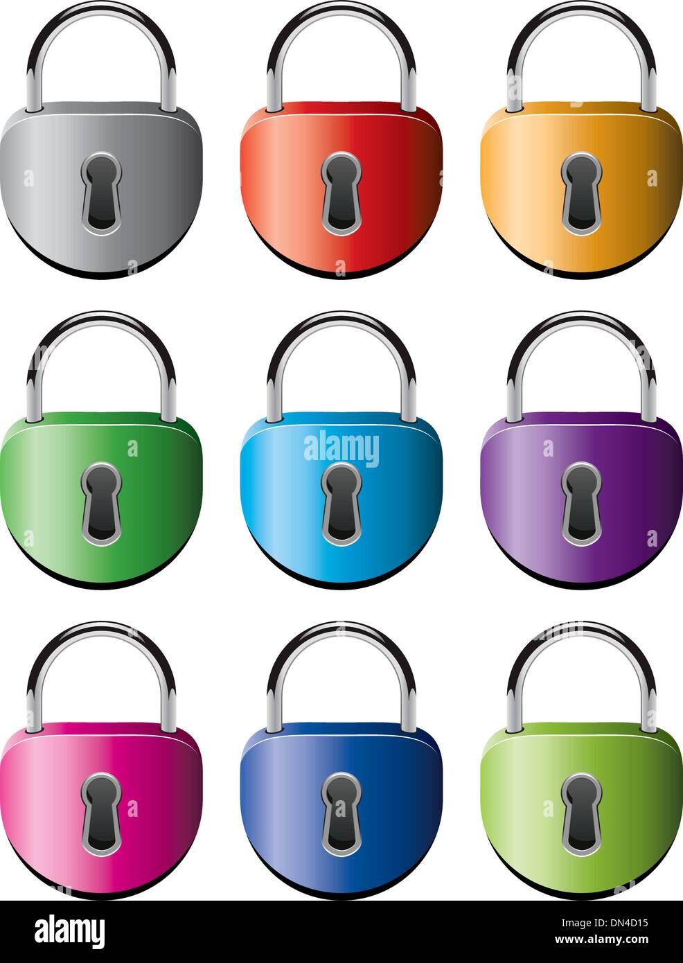 vector set of colorful metal padlocks Stock Vector Image & Art - Alamy