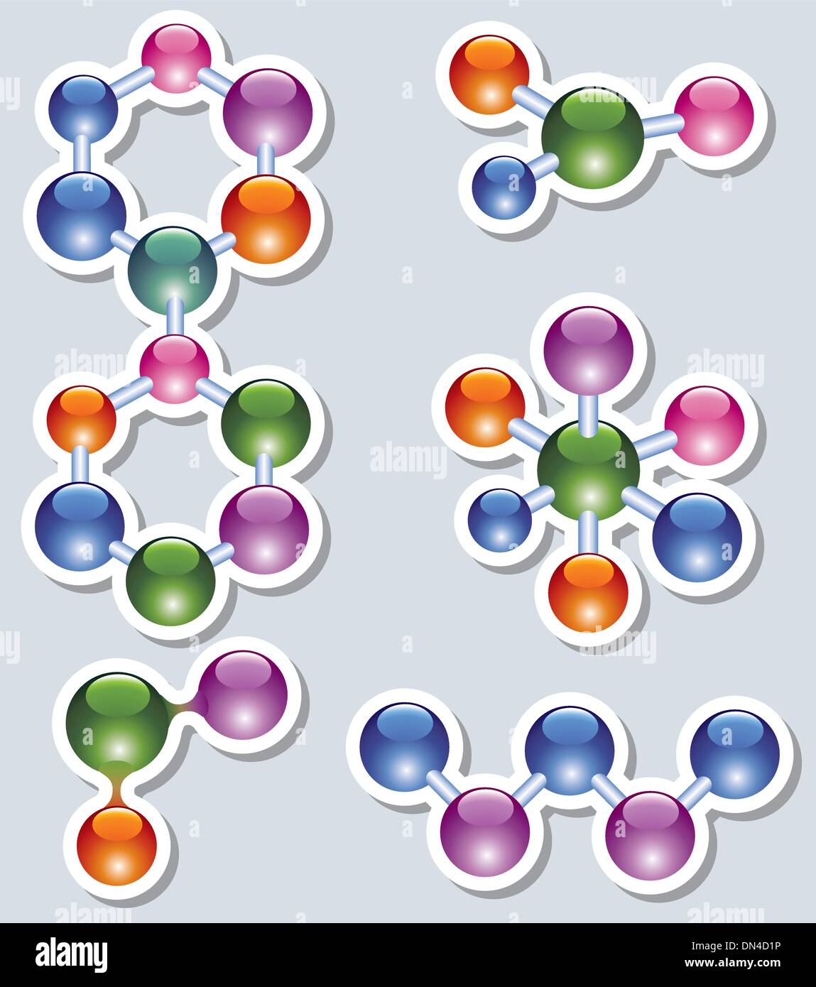vector abstract molecule icon set Stock Vector Image & Art - Alamy