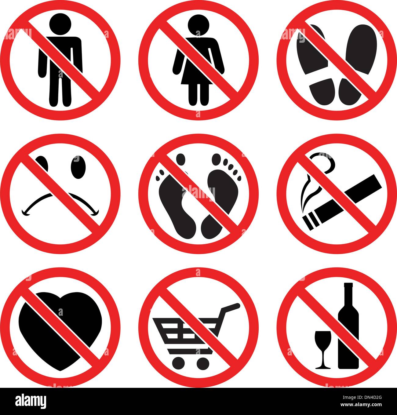 vector set of prohibition signs Stock Vector Image & Art - Alamy