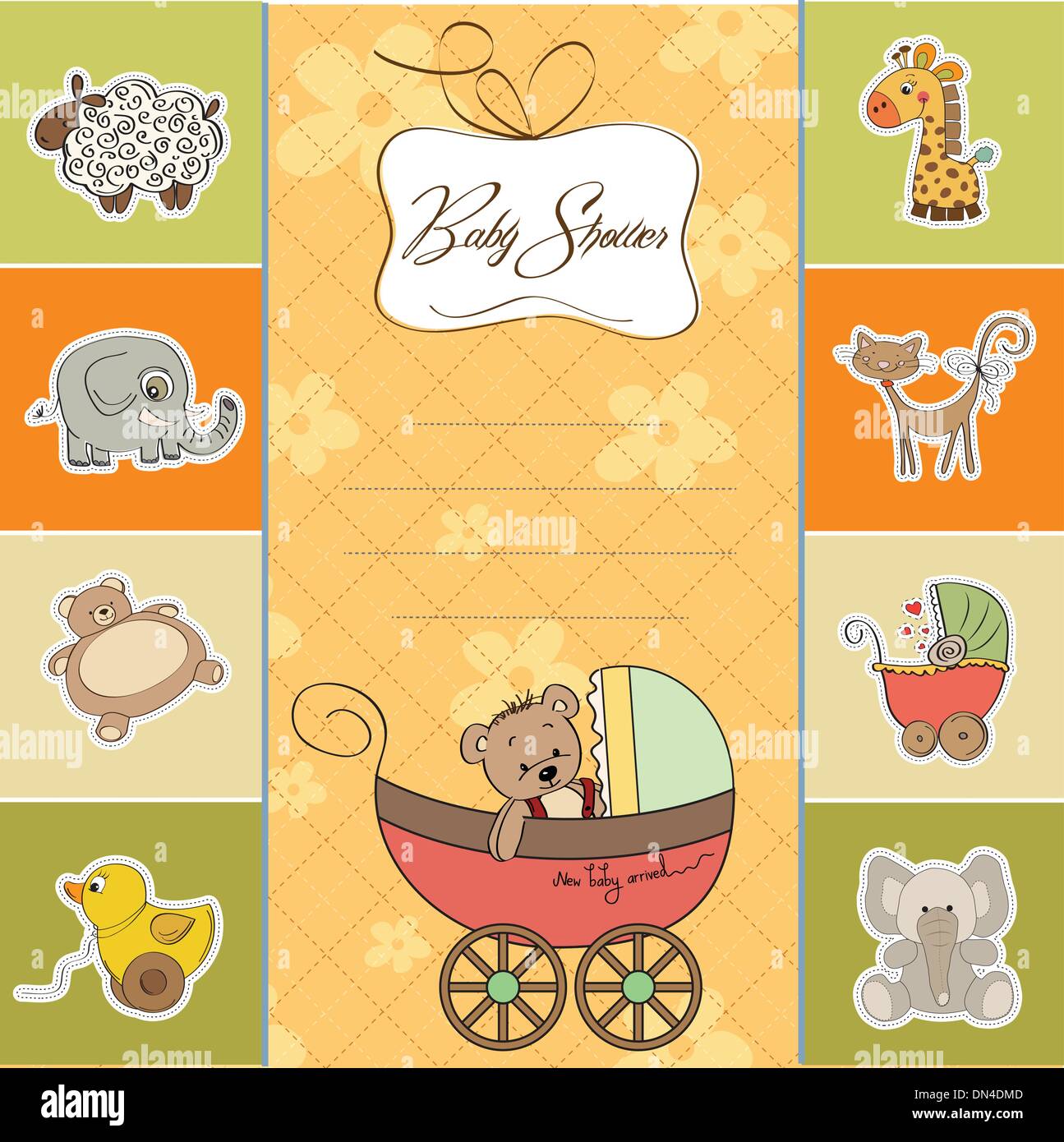 Funny baby in stroller Stock Vector Images - Alamy